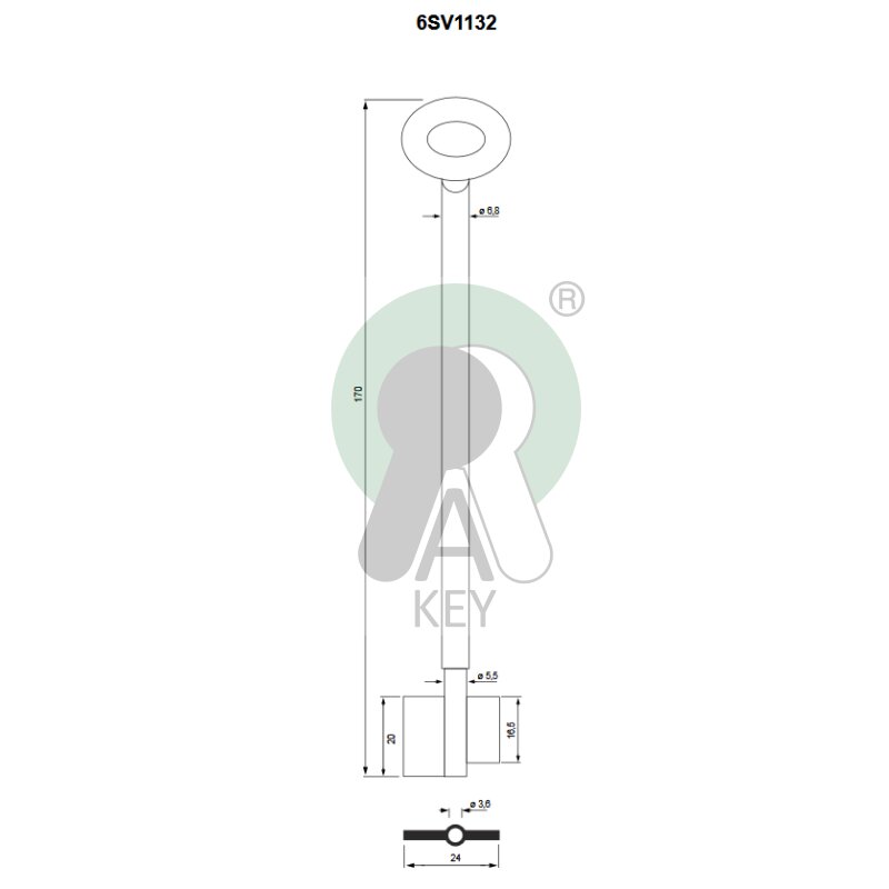 Tresorschlüssel Safe 6SV1132 Silca, für STUV